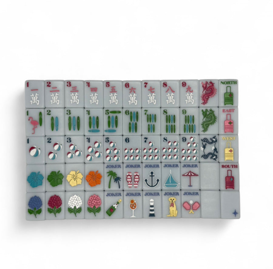Bespoke Mahjong X Gray Malin Beach Club Mahjong Tiles - Ocean Blue