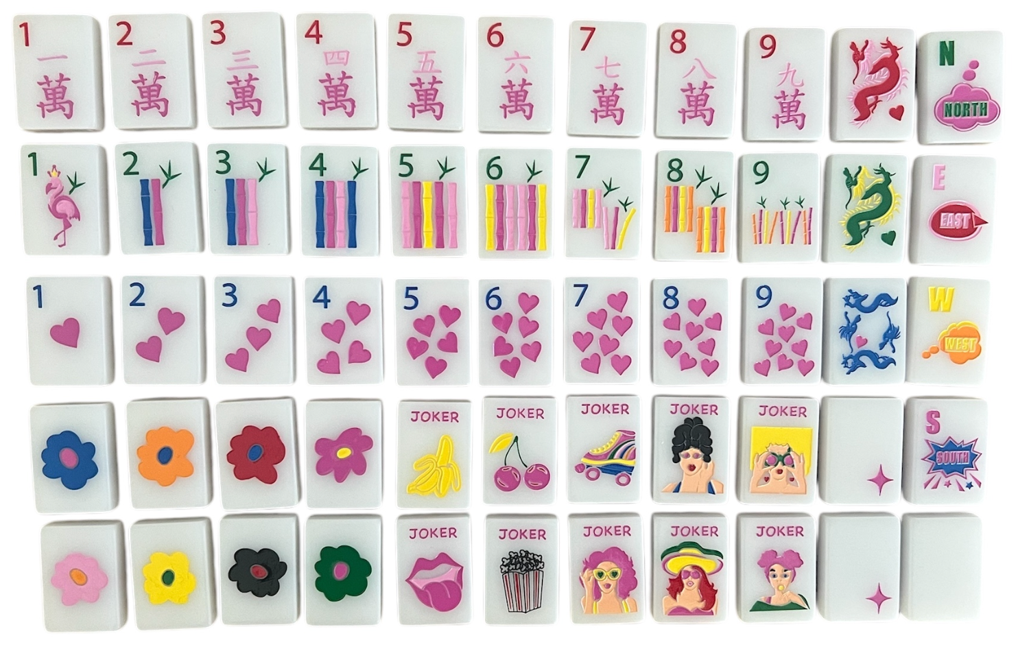 Pop Divas - Bright White – Bespoke Mahjong