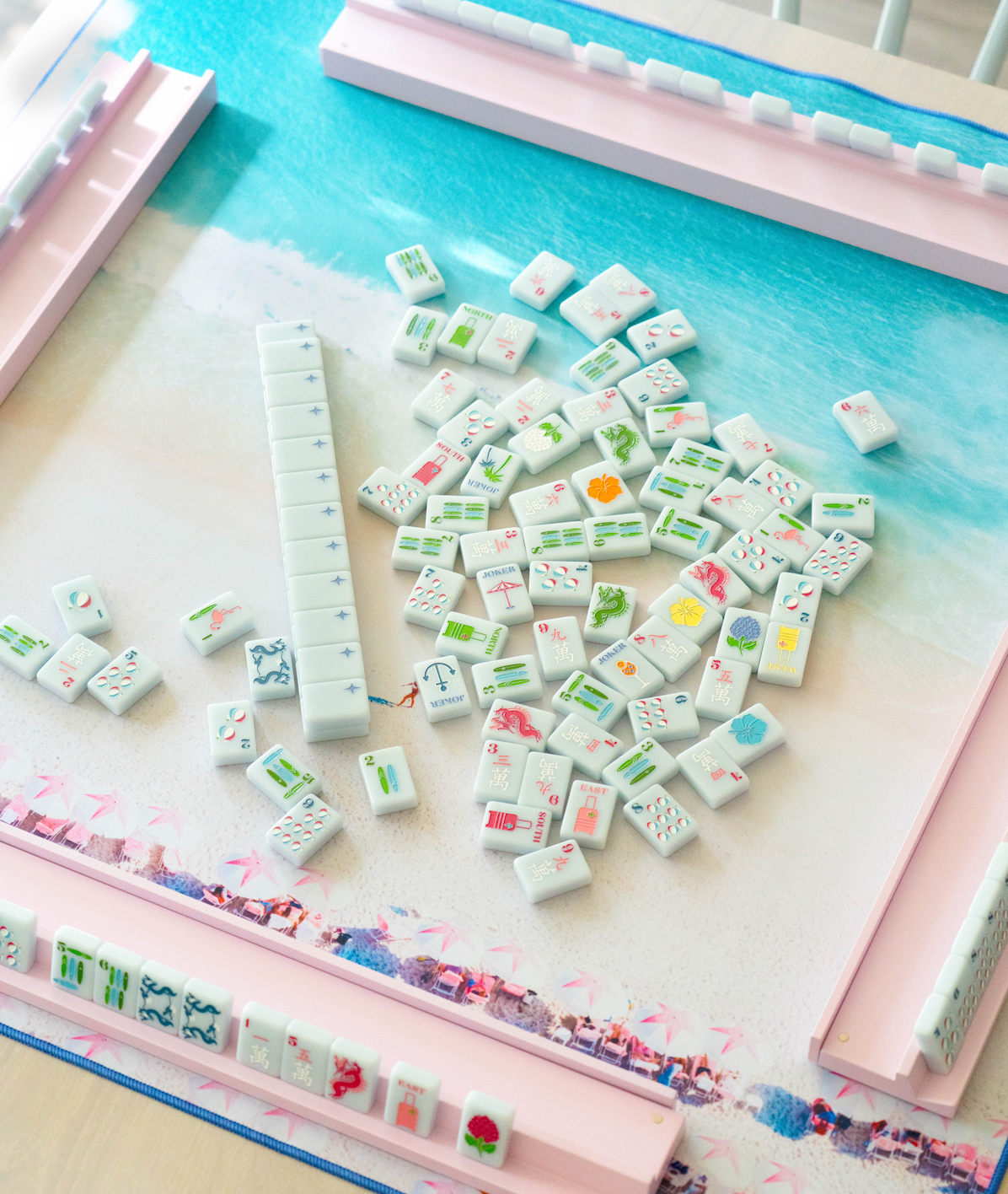 Bespoke Mahjong X Gray Malin Beach Club Mahjong Tiles - Ocean Blue
